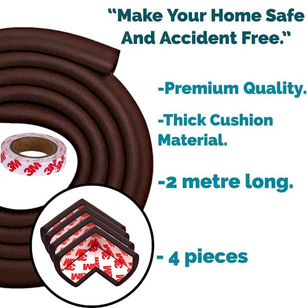 Kiddough Brown Baby Proofing Safety Strip And Corner Guard 2 Mtrs Roll ...