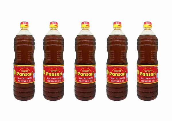 Pansari mustard (Sarso) oil | Kachhi Ghani (1 Litre x 5 Pack) - 5 Litre ...