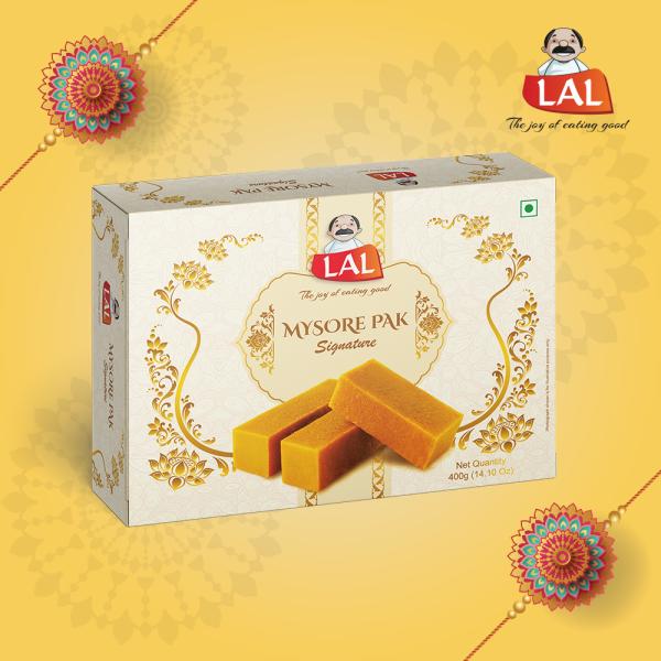 Lal Sweets Rakhi Special Mysore Pak Signature 400g Includes Rakhi - JioMart
