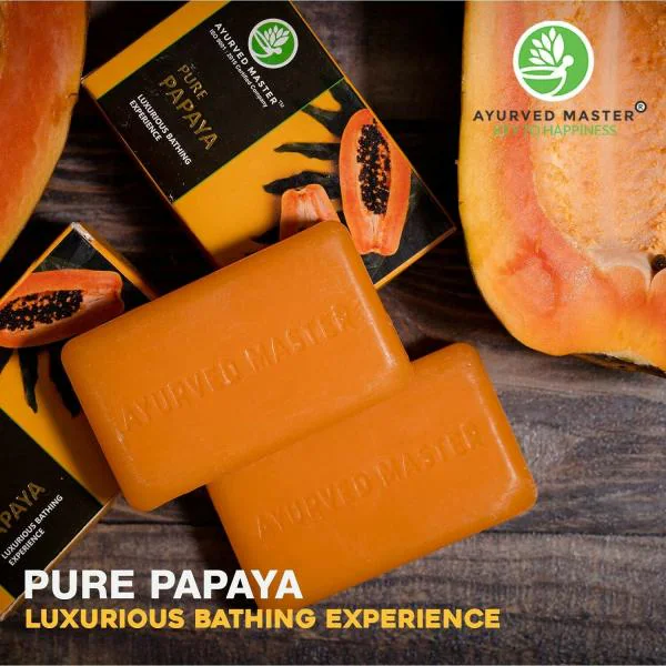 AYURVED MASTER Papaya Skin Whitening Soap with Vitamin E and C, Dead ...