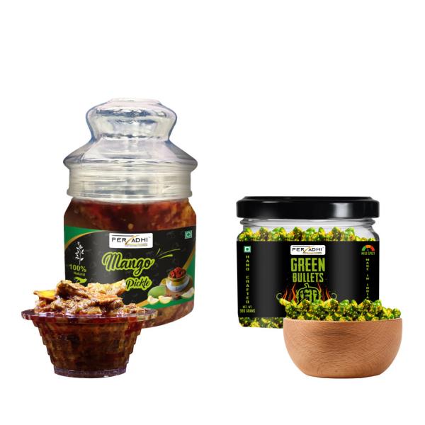 PerZadhi Green Bullets and Mango Pickle Combo Pack - JioMart