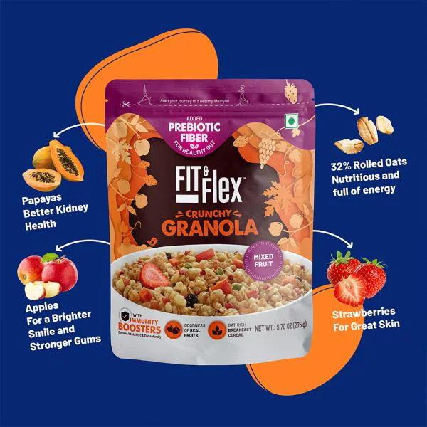 Fit & Flex Granola Mixed Fruit Cereal 275G - JioMart