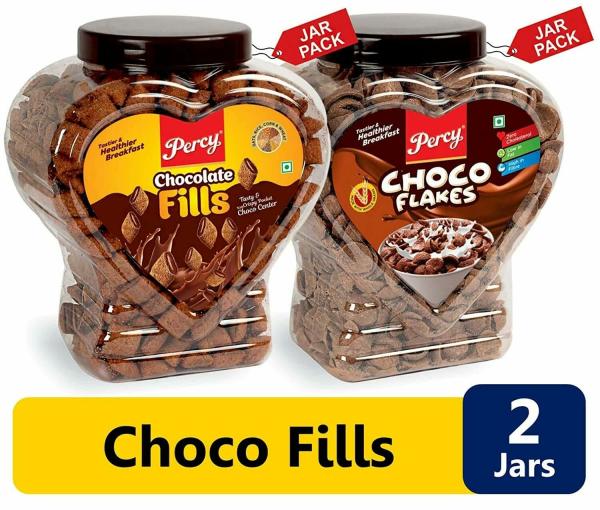 Percy Choco Flakes and Chocolate Fills, Combo Pack of 2 Jars ...
