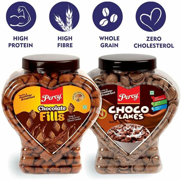 Percy Choco Flakes and Chocolate Fills, Combo Pack of 2 Jars ...
