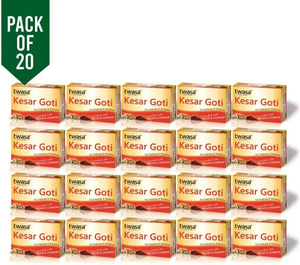 Twasa Kesar Goti Facial Bar Soap Enriched With Kesar And Chandan for Men and Women 500g (Pack of ...