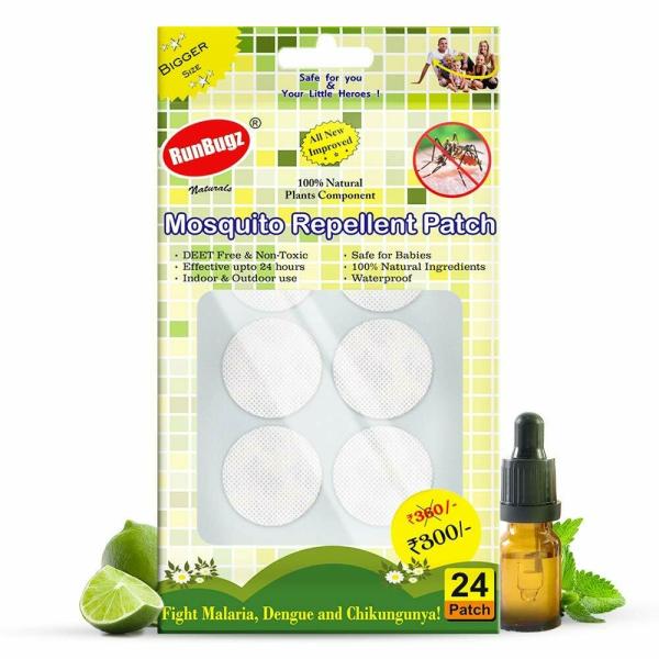 RunBugz Mosquito Repellent Patches, White Anti Mosquito Patch, 24 ...