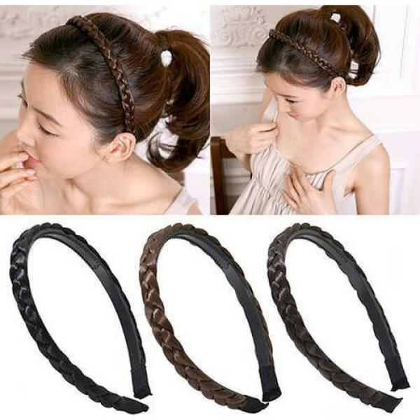 Clixfox Women and Girls Brown Synthetic Plastic Plait Braid Wig Choti ...