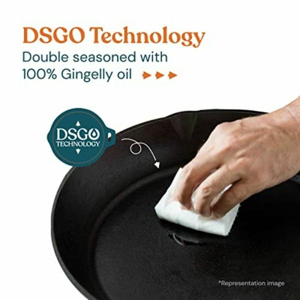 Bhagya Cast Iron Cookware Grill Pan Pre-Seasoned | Non-Stick Barbeque ...