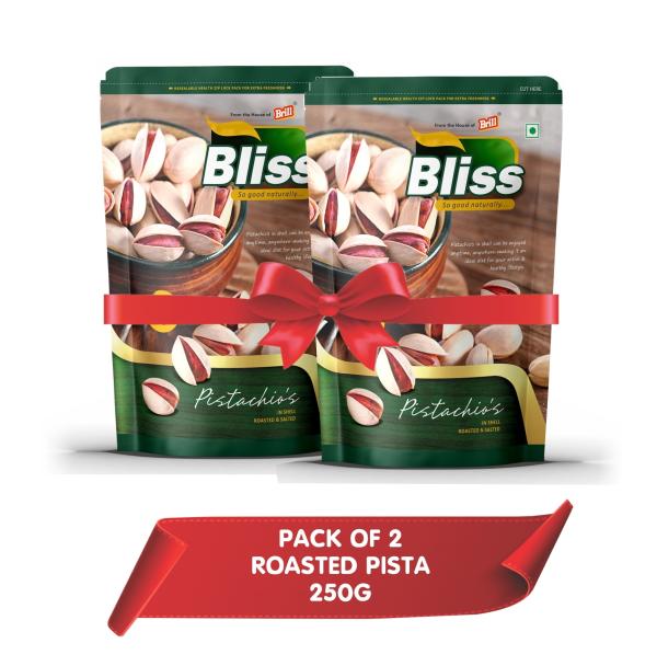 Brill (Bliss) Pistachios Roasted & Salted (250g x 2pkts) 500g - JioMart