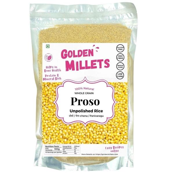 GOLDEN MILLETS Proso Millet 1kg Unpolished Rice |100% Gluten Free ...