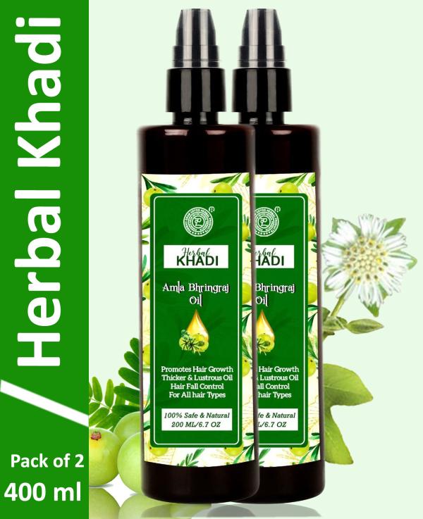 Herbal Khadi Herbal Hair Oil, Amla Bhringraj oil with Herb extract For Intense Hair Treatment ...