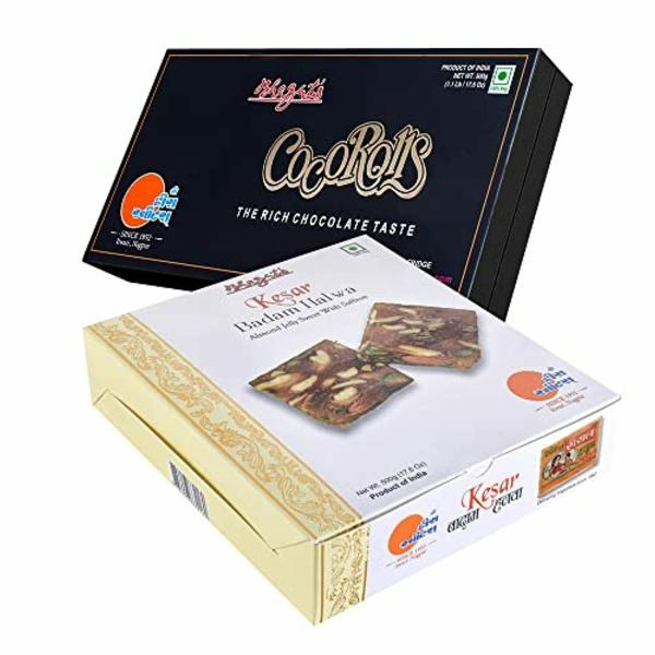 Bhagats Heera Sweets Kesar Badam Halwa and Son Roll with Almonds and ...