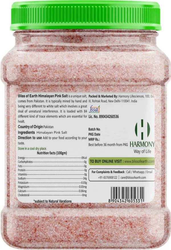 Bliss of Earth 1KG Pure Pakistani Himalayan Pink Salt Non Iodised Rock ...