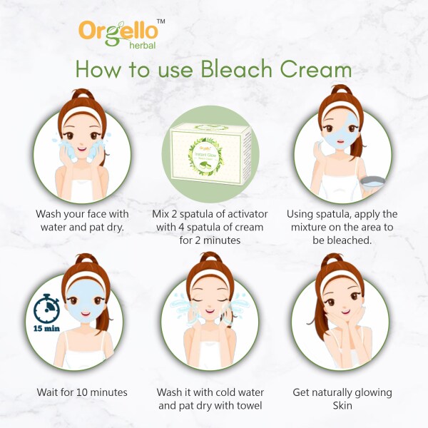 Orgello Herbal Instant Glow Bleach for All Type Skin, Face - 40gm - JioMart