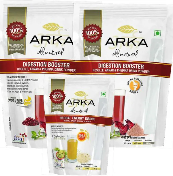 Arka All Natural Digestion Booster And Herbal Energy Drink Combo (Pack ...