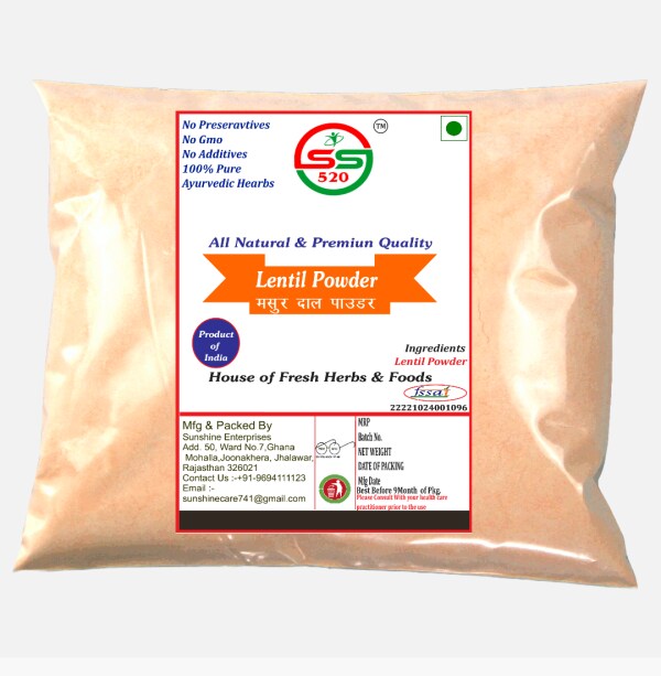SS520 Masoor Dal Powder ( 400g.) Red Lentil Powder For Herbal face wash ...