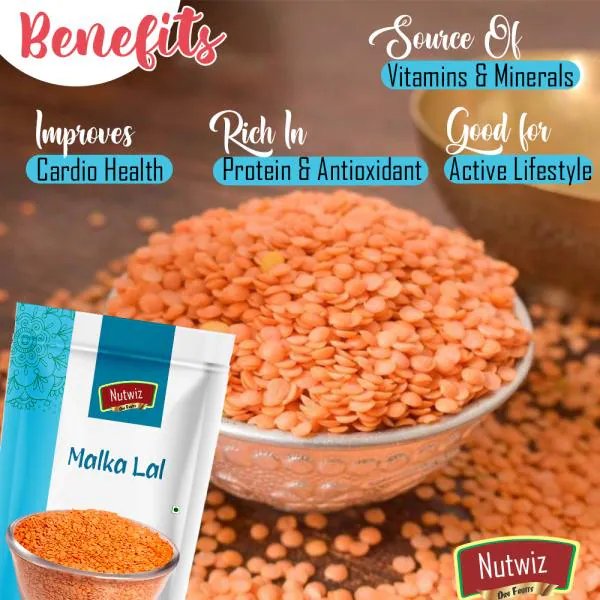 Nutwiz Masoor Lal/Malka Lal Dal 1000 g (2x500 g) - JioMart