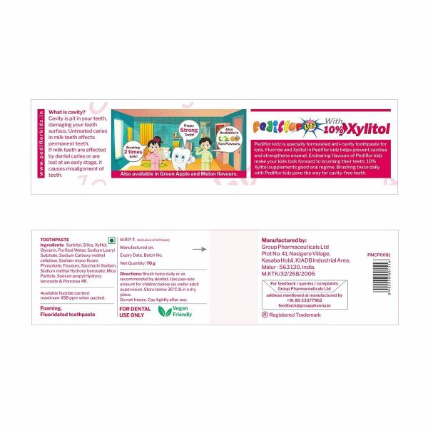 Pediflor Bubble Gum Toothpaste (Pack of 4) - JioMart