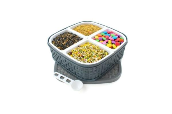 Darkpyro Plastic Dry Fruit Storage Box with Lid (4 Section) - JioMart