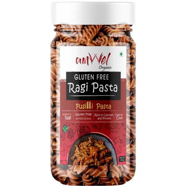 Amwel Organic Gluten Free Ragi Pasta + Spinach Pasta | Fusilli Pasta ...