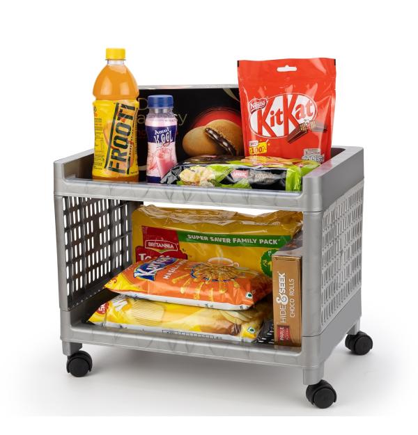 Biltoxi Plastic Multipurpose Storage Organizer Shelves Movable Trolley ...