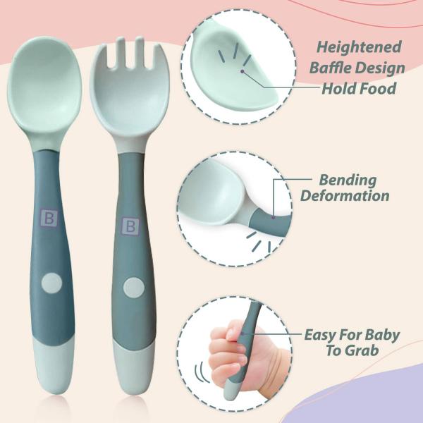 Bembika Blue Silicone Baby Training Spoon Twist Spoon For Kids - JioMart
