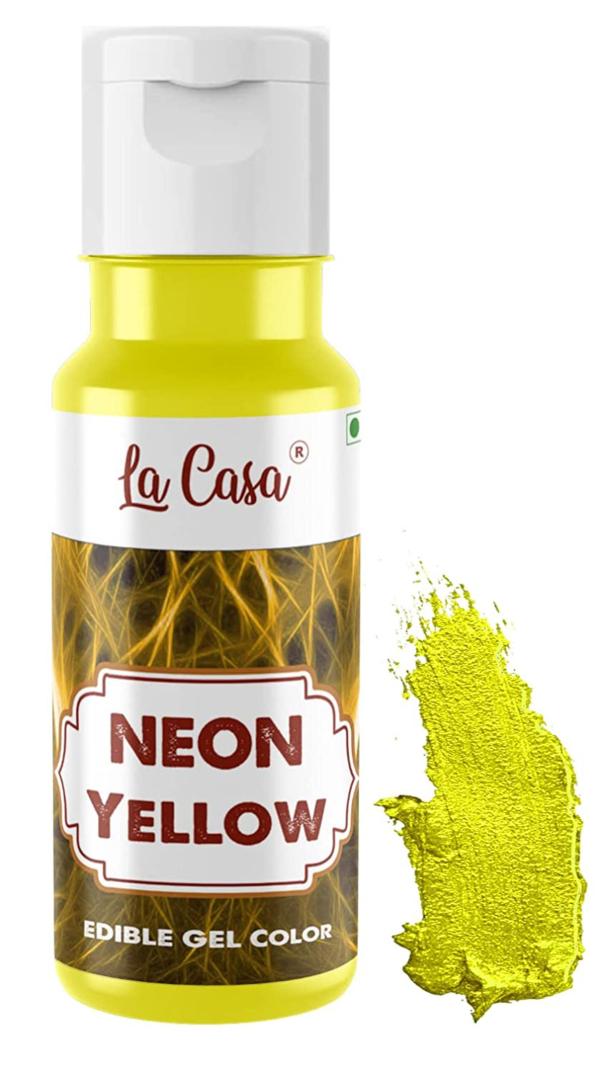 La Casa Edible Neon Gel Color - Yellow 40 Ml - JioMart