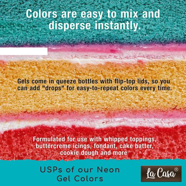 La Casa Edible Neon Gel Color - Yellow 40 Ml - JioMart