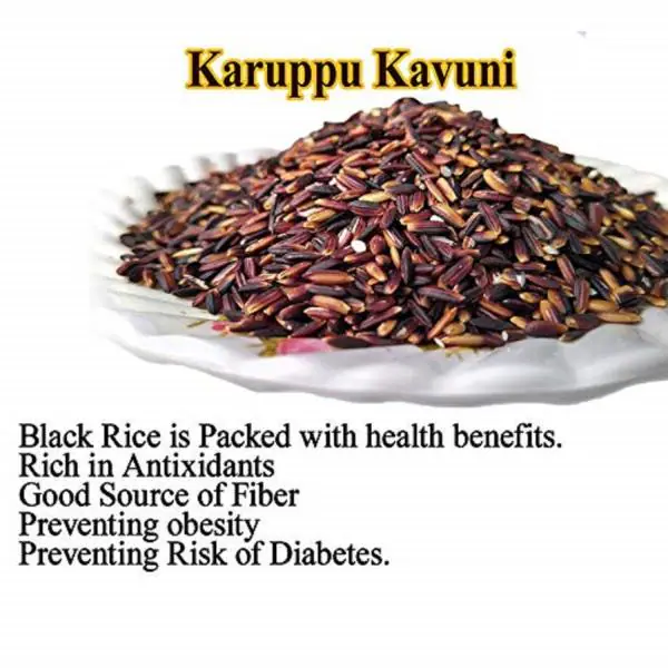 Thanjai Organics Karuppu Kavuni Rice | Black Rice | Low GI,Traditional ...