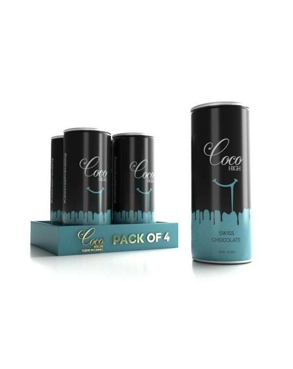 COCO HIGH Swiss Chocolate Drink, 200 Ml x 4 Cans, Chocolate Milk Shake ...