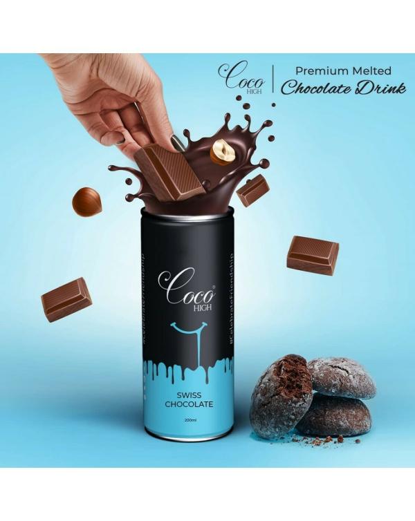 COCO HIGH Swiss Chocolate Drink, 200 Ml x 4 Cans, Chocolate Milk Shake ...