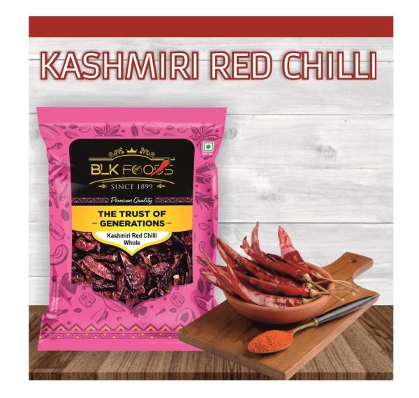 BLK Foods Select Kashmiri Red Chilli Whole (Less Spicy | Natural Red ...
