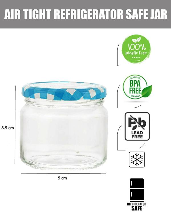 Machak Clear Glass Round Glass Jars Set (Pack Of 8) - JioMart