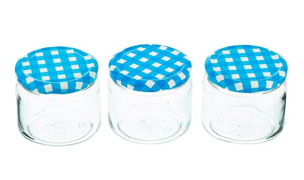 Machak Clear Glass Round Glass Jars Set (Pack Of 8) - JioMart