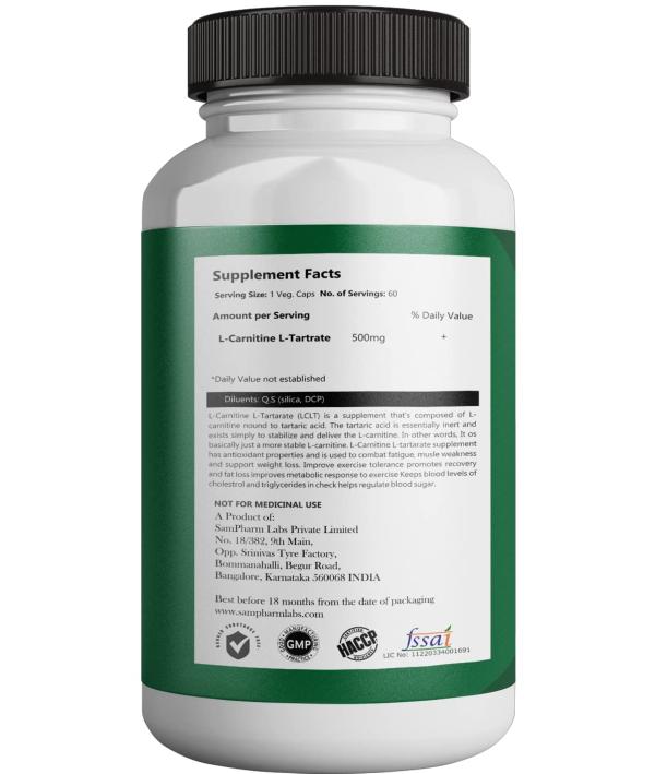 Sam Health L-Carnitine L-Tartarate - 60 Capsules - JioMart