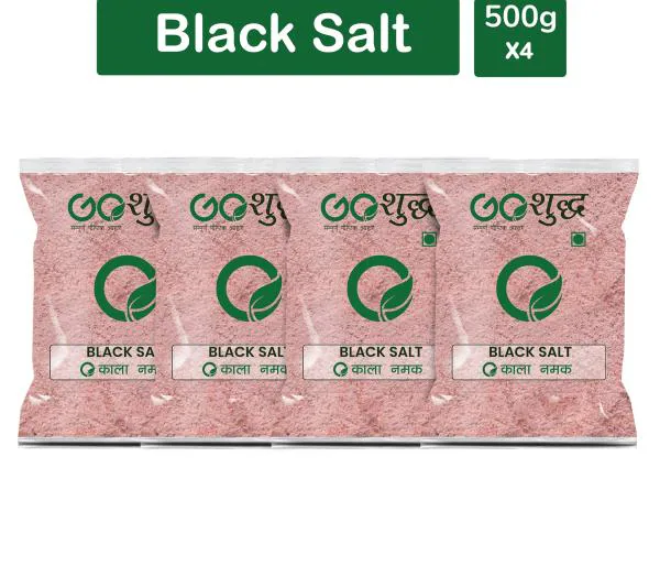 Goshudh Best Quality Black Salt-500gm Each (Pack Of 4) Kala Namak (2000 ...