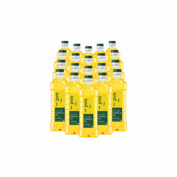 Jivo cold pressed Canola oil 1ltr (pack of 20) - JioMart
