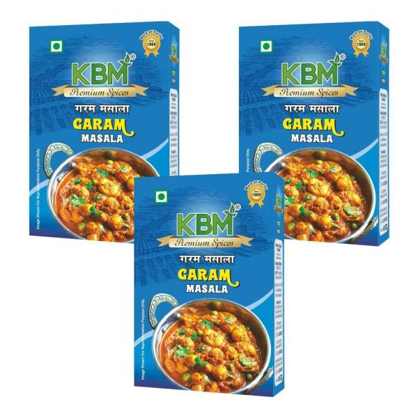 KBM Garam Masala powder with no added colors and Flavors (Pack of 3 ...