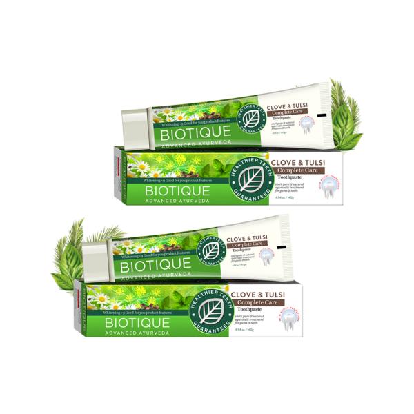 Biotique Clove & Tulsi complete care toothpaste 140gm Pack of 2 - JioMart