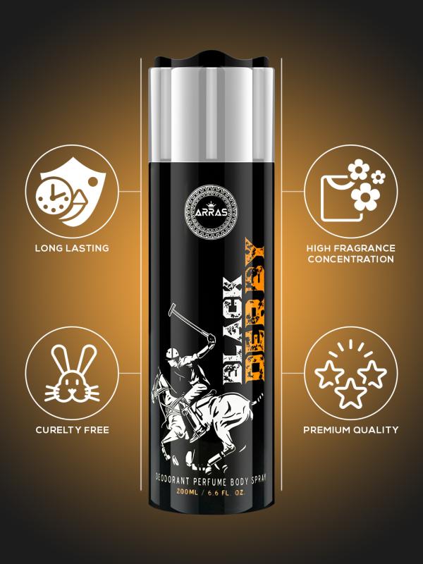 Arras Black Derby Deodorant Body Spray for Men, 200ml - JioMart