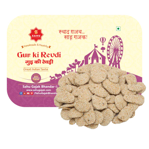 SAHU GAJAK BHANDAR Crispy Rewari 400 Gm | Rebdi | Reori | Gud Revdi ...