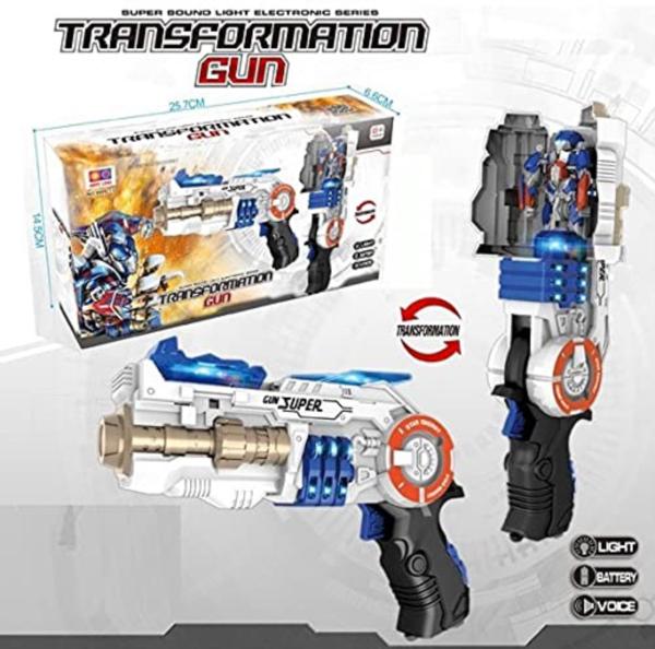 Halo Nation Multicolor Plastic Robot Transformation Gun Toy with Light ...