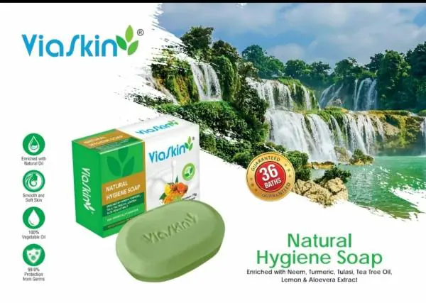 Viaskin Natural Hygiene Soap, 75 g (Pack Of 4) - JioMart