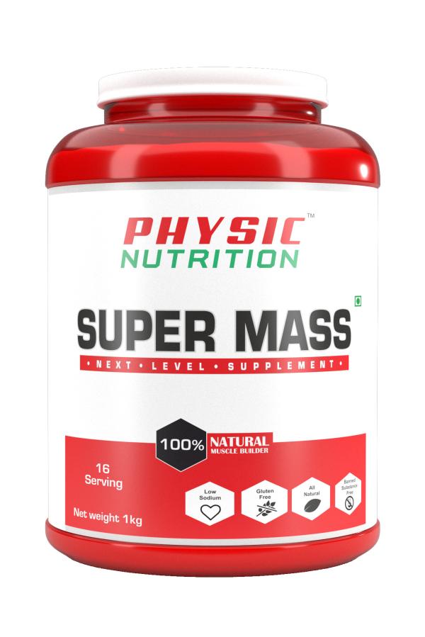 PHYSIC NUTRITION SUPER MASS GAINER - 1KG - MANGO - JioMart