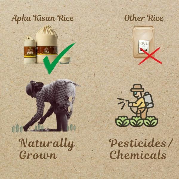APKA KISAN |25 Kg |Kolam Rice |Lachkari Raw Rice |Non-sticky |Fluffy ...