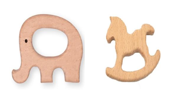 Enorme Organic Non Toxic Wooden Teethers For Babies ( Elephant & Horse ...
