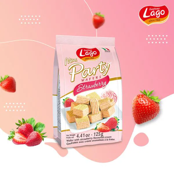 Lago Mini Party Wafers Strawberry Cream 250g (Pack of 2) - JioMart