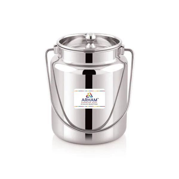 ARHAM STAINLESS STEEL Barni/Akhand Barni/Jointless Milk Can/Milk Barni ...