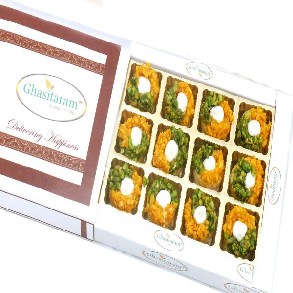 Jaiccha Ghasitaram Sweets-Kesar Pista Delight In White Box - JioMart