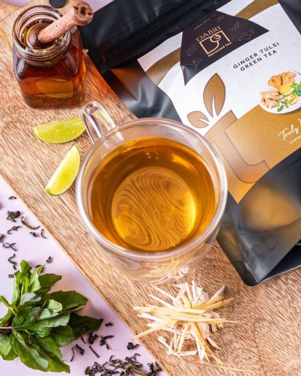Dabri Ginger Tulsi Green Tea 100 Gms Packet - JioMart